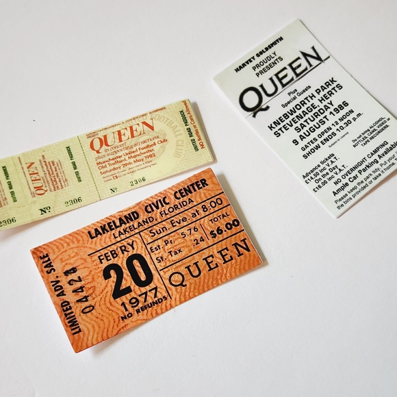 Queen | Design | Queen Vintage Ticket Stub And Concert Poster Stickers ...